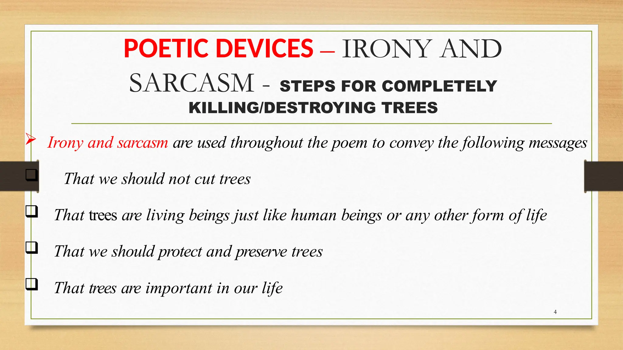 on killing a tree ppt | PPTX