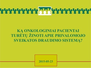 Lietuvos sveikatos draudimo sistema | PPT