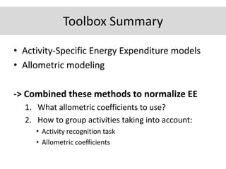 Body Weight-Normalized Energy Expenditure Estimation Using Combined ...