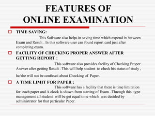 ONLINE EXAMINATION on ASP.NET