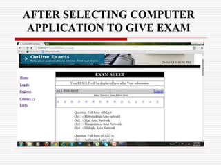 ONLINE EXAMINATION on ASP.NET