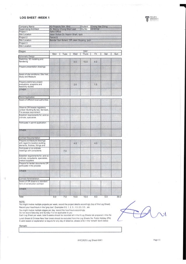 Internship Log Sheet and Report
