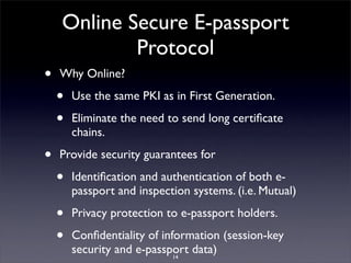 An Online secure ePassport Protocol | PPT
