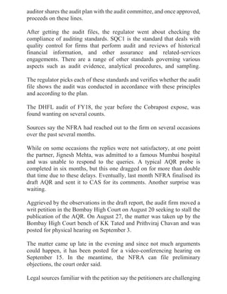 The long chase of nfra to book dhfl auditors chaturvedi & amp; shah | PDF