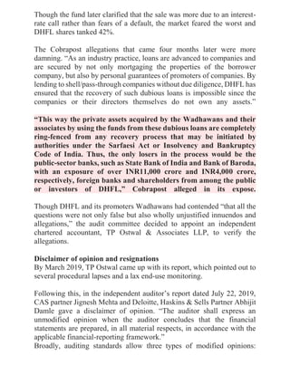 The long chase of nfra to book dhfl auditors chaturvedi & amp; shah | PDF