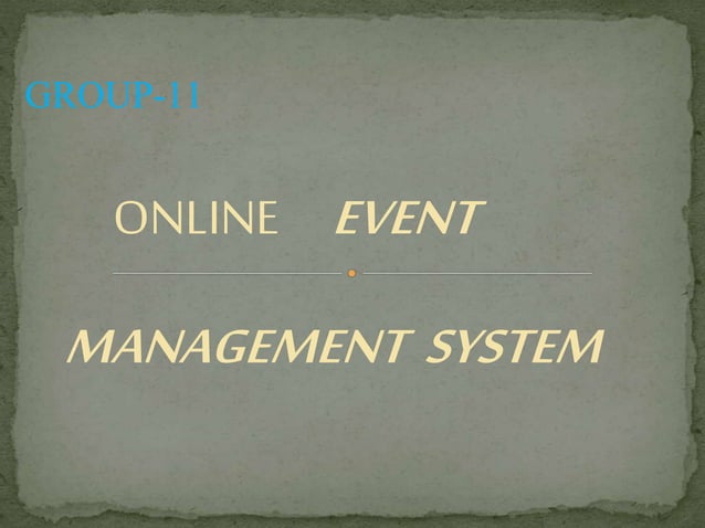 Online event management system | PPTX