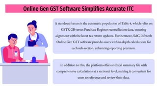 How to Use Gen GST Online Software for Simplifying Accurate ITC in GSTR-3B | PPT