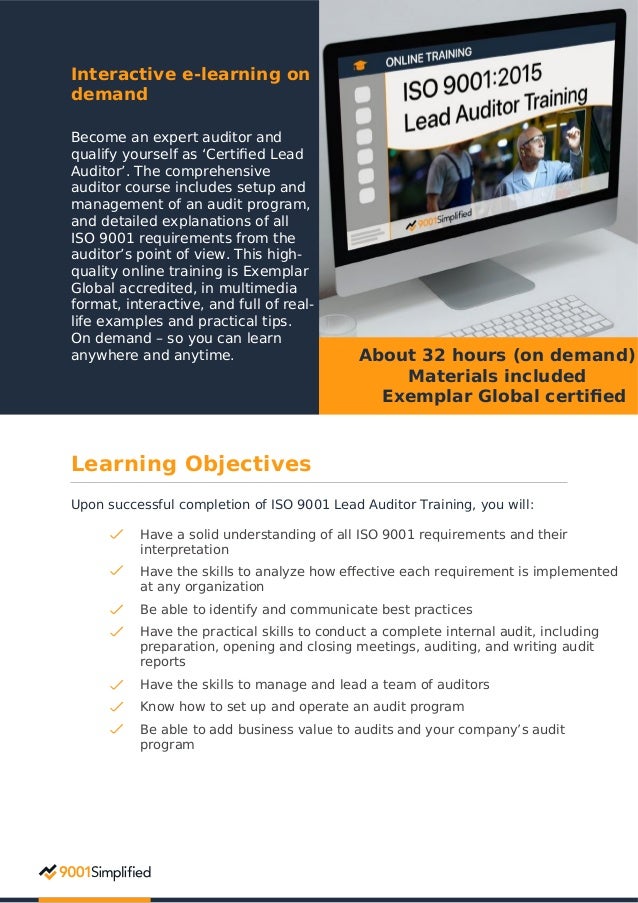 Online ISO 9001 Lead Auditor Training | PDF