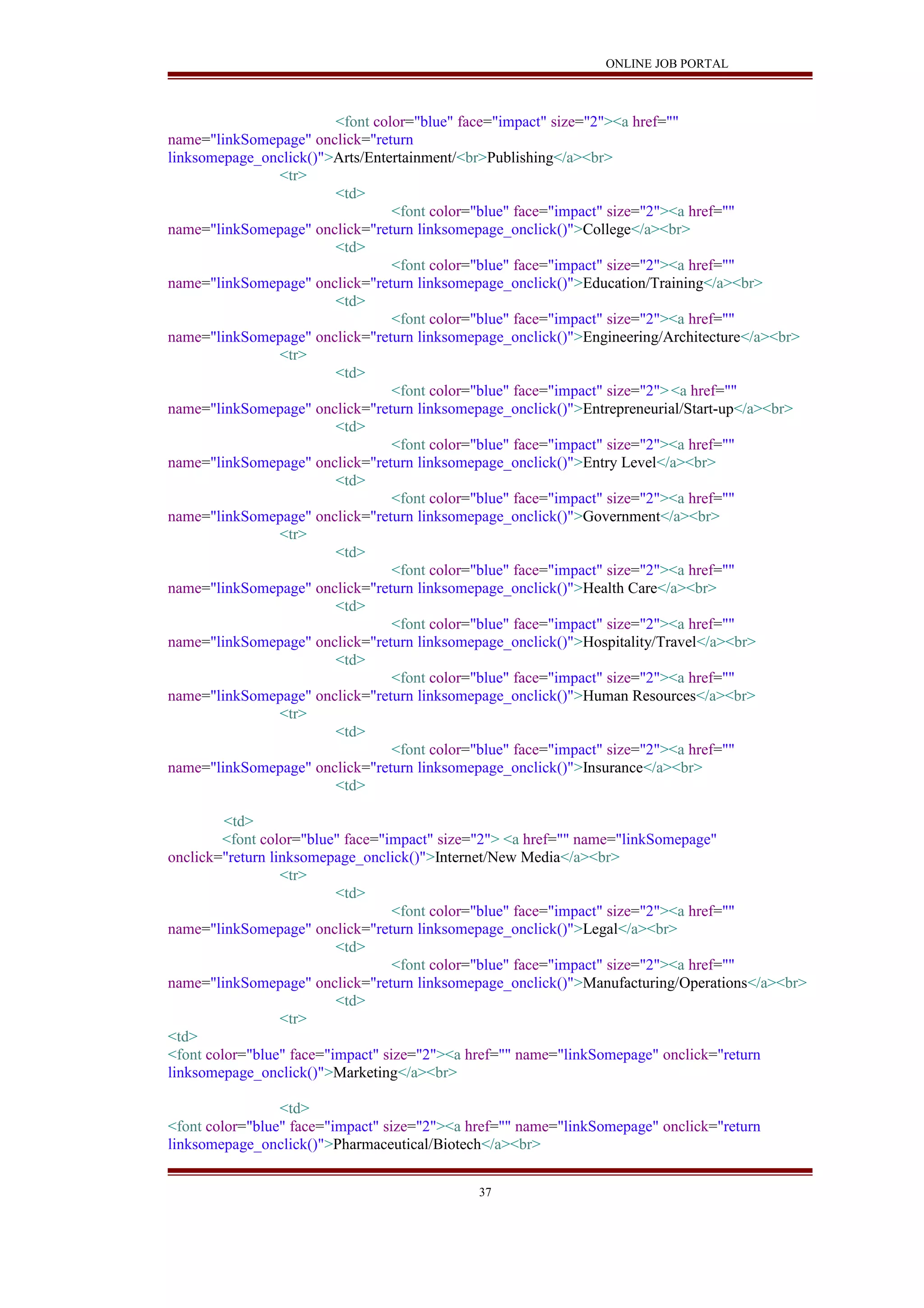 Online job portal java project report | DOC