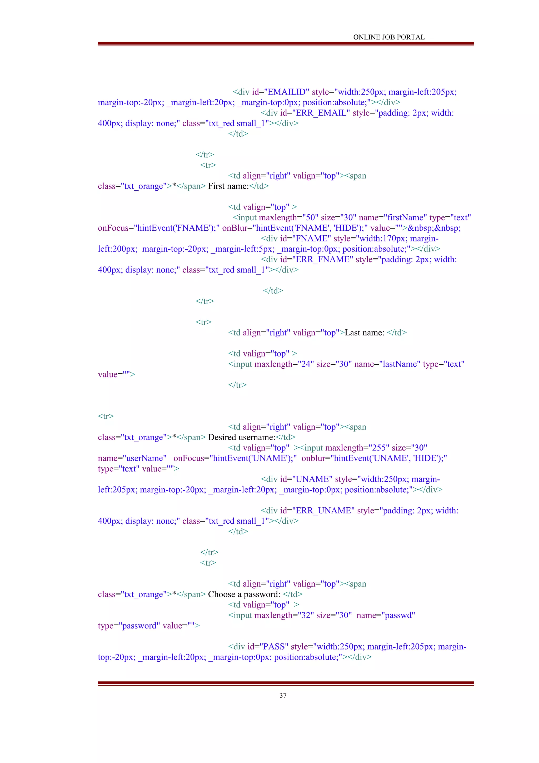 Online job portal java project report | DOC