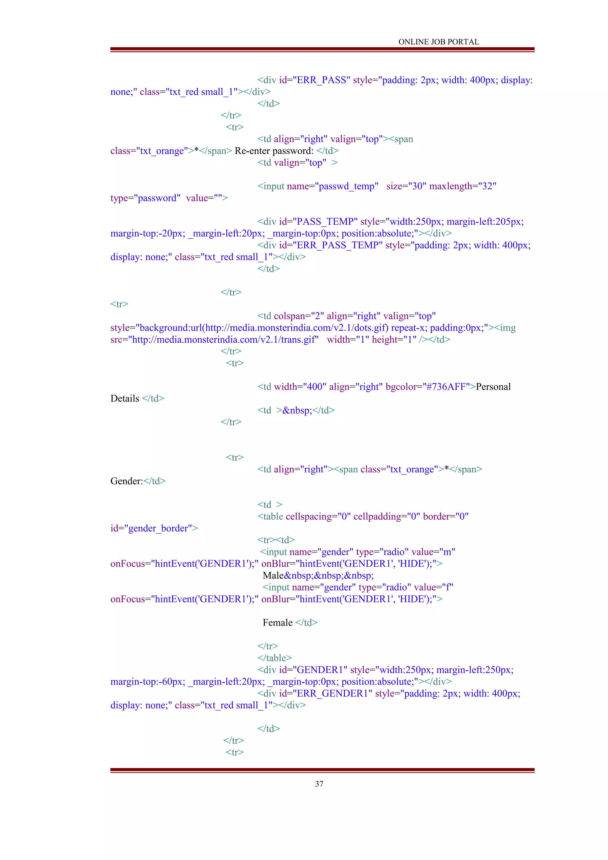 Online job portal java project report | DOC