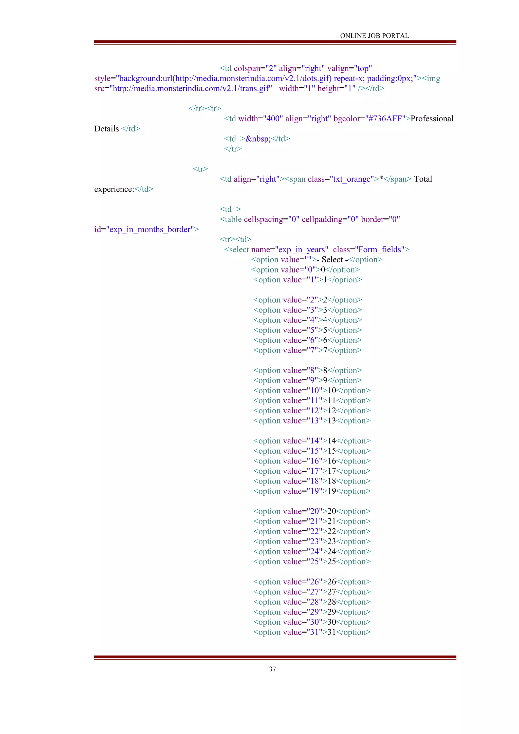 Online job portal java project report | DOC