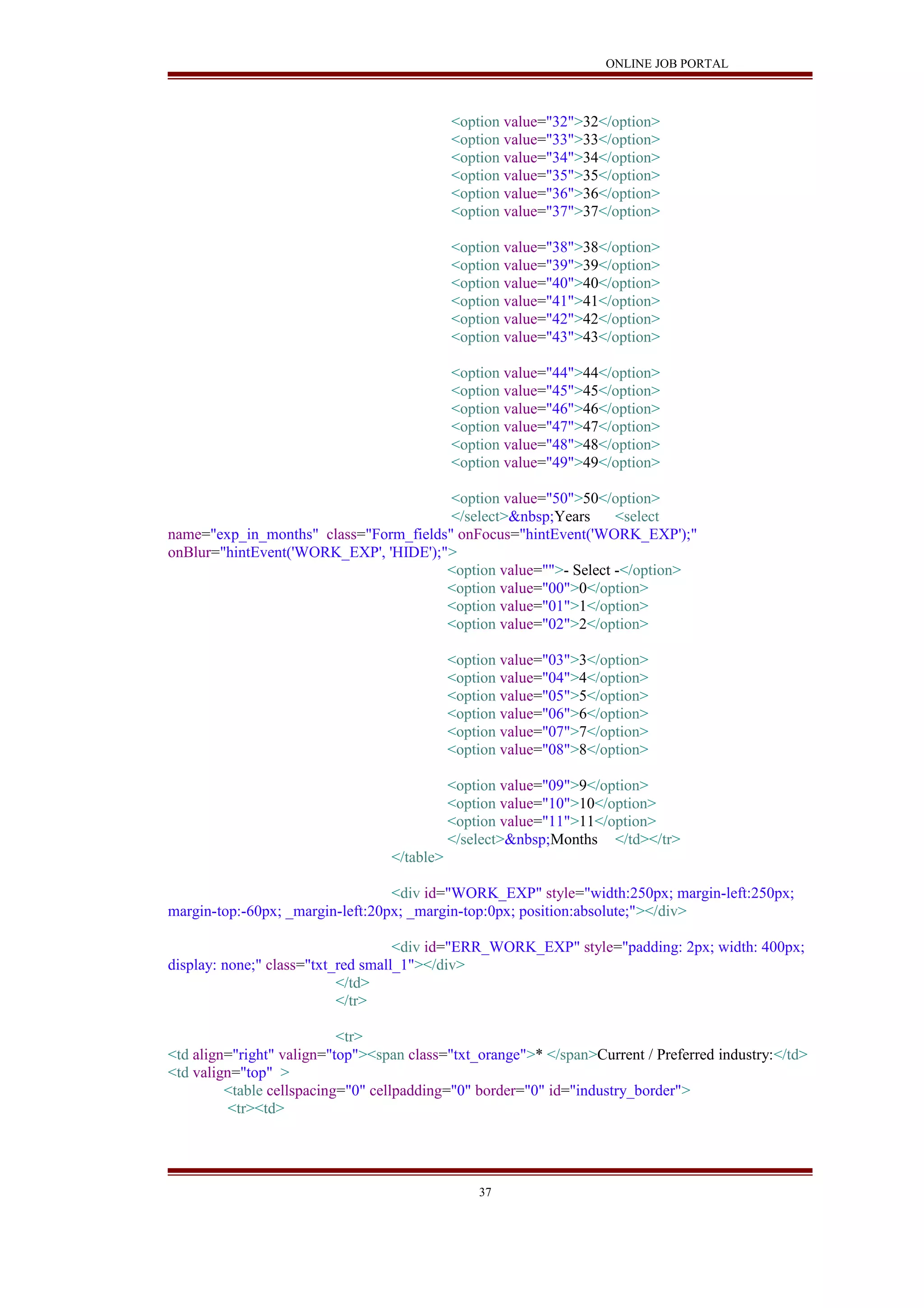 Online job portal java project report | DOC