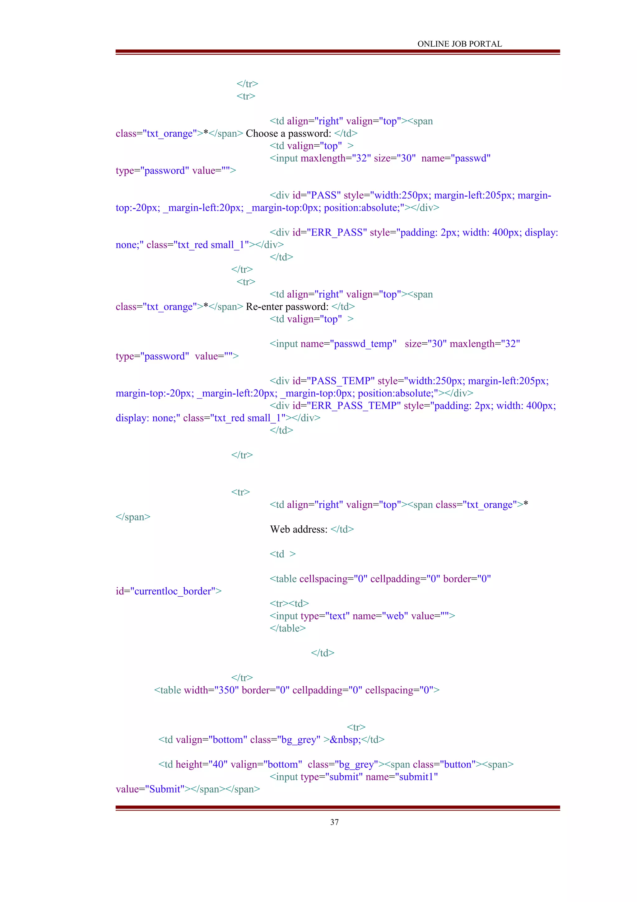 Online job portal java project report | DOC