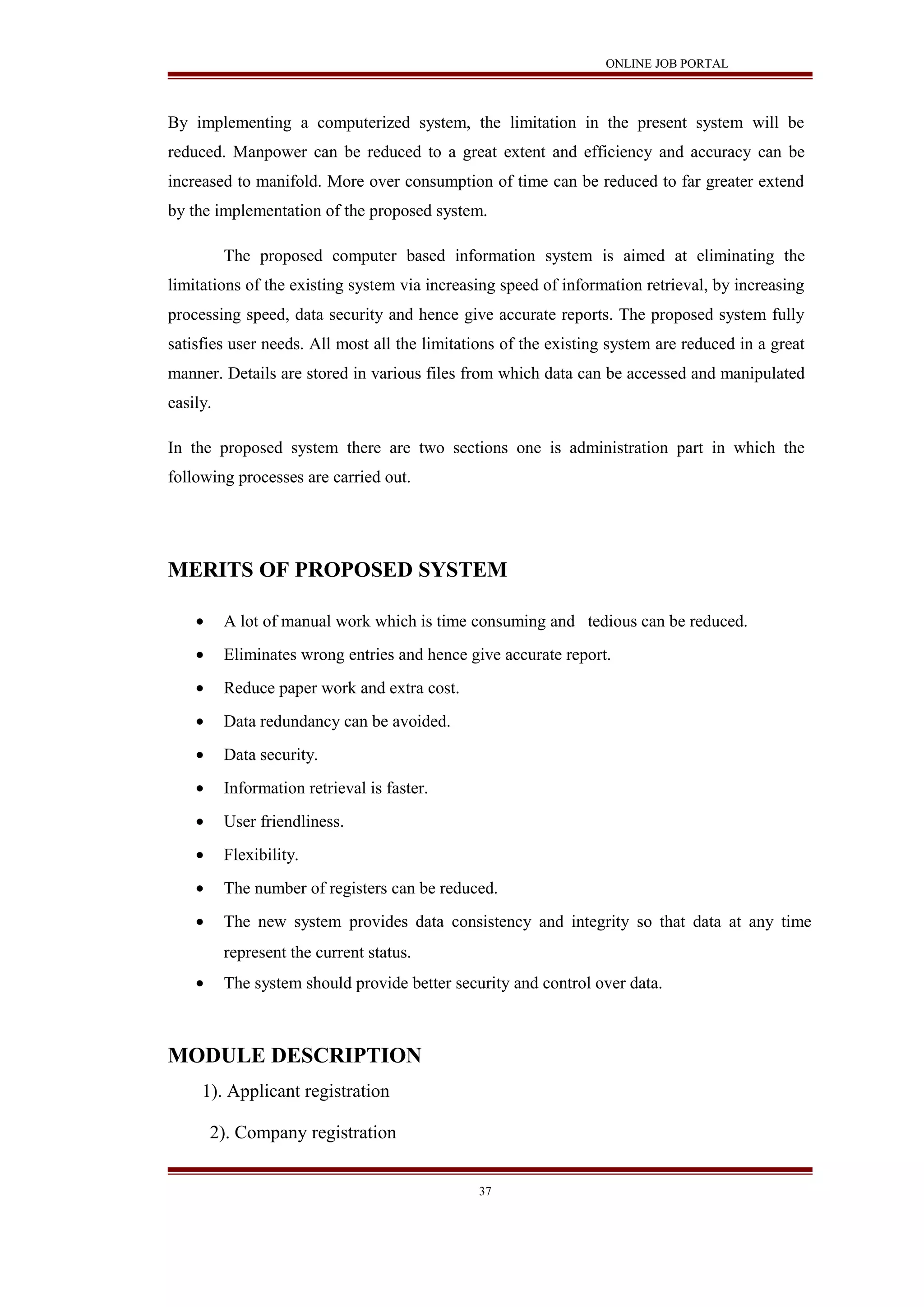 Online job portal java project report | DOC