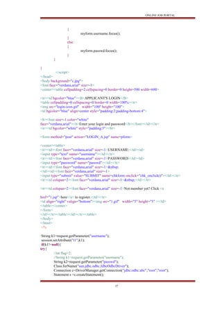 Online job portal java project report | DOC