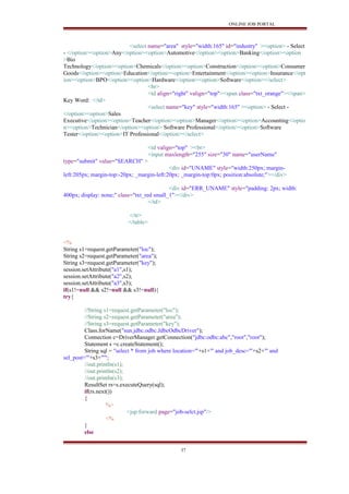 Online job portal java project report | DOC