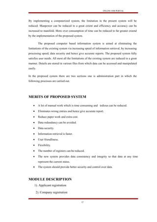 Online job portal java project report | DOC