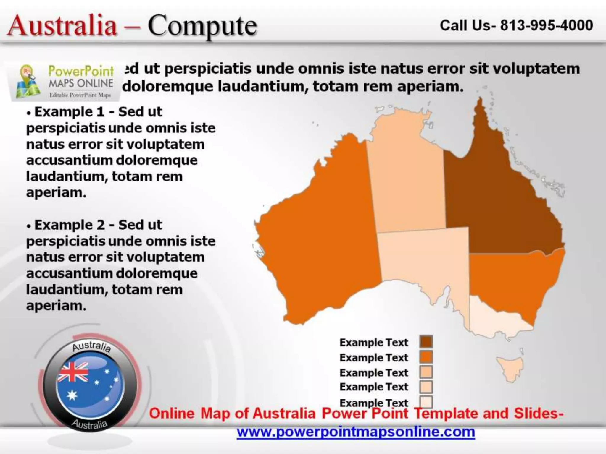 Online map of australia powerpoint template and slides | PPTX