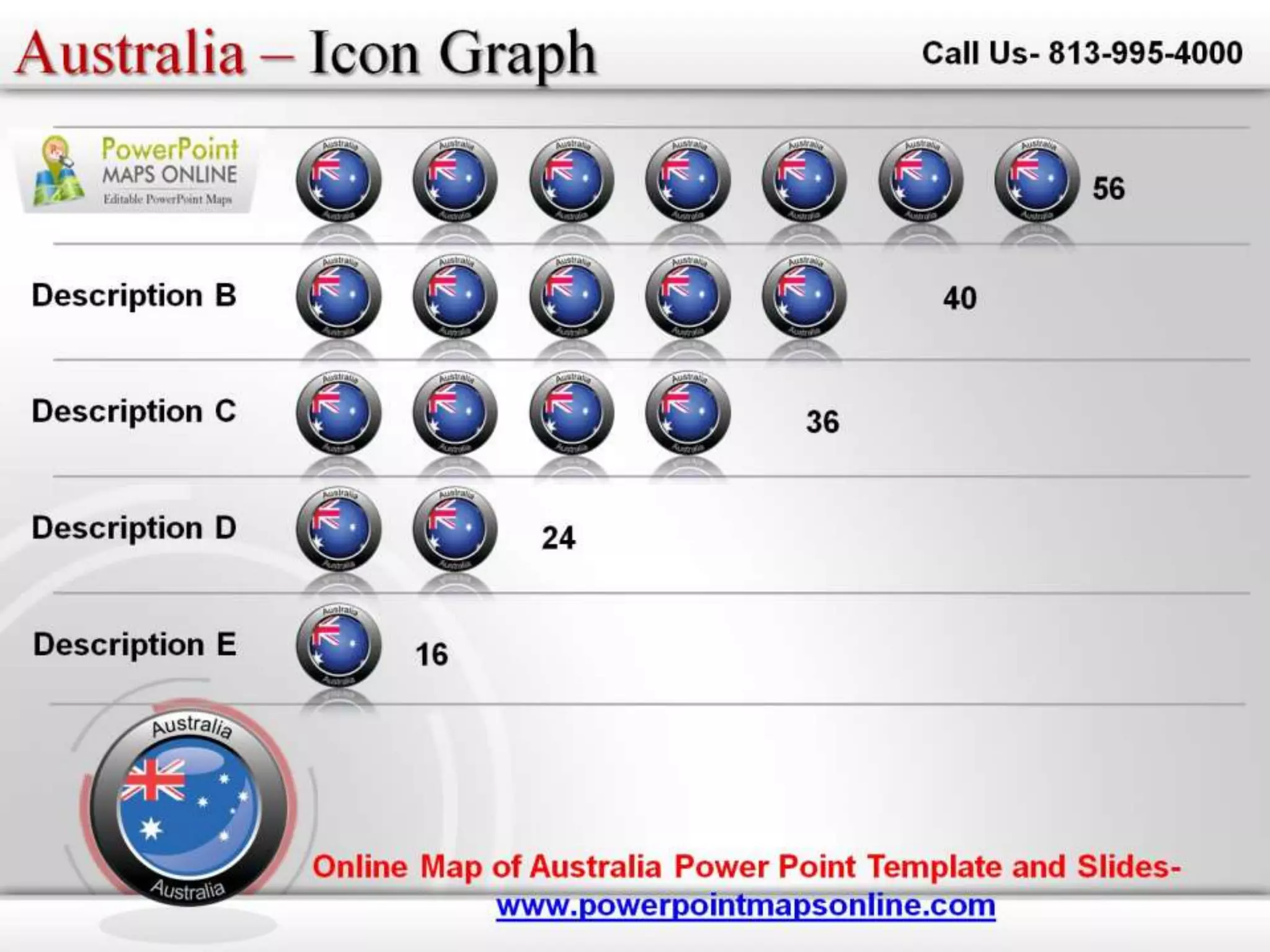Online map of australia powerpoint template and slides | PPTX