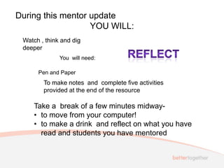 Online mentor-update | PPTX | Educational Assessment | Education