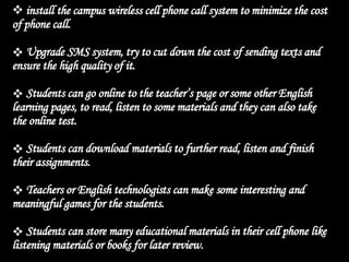 Cell Phone in EFL Teaching and Learning | PPT