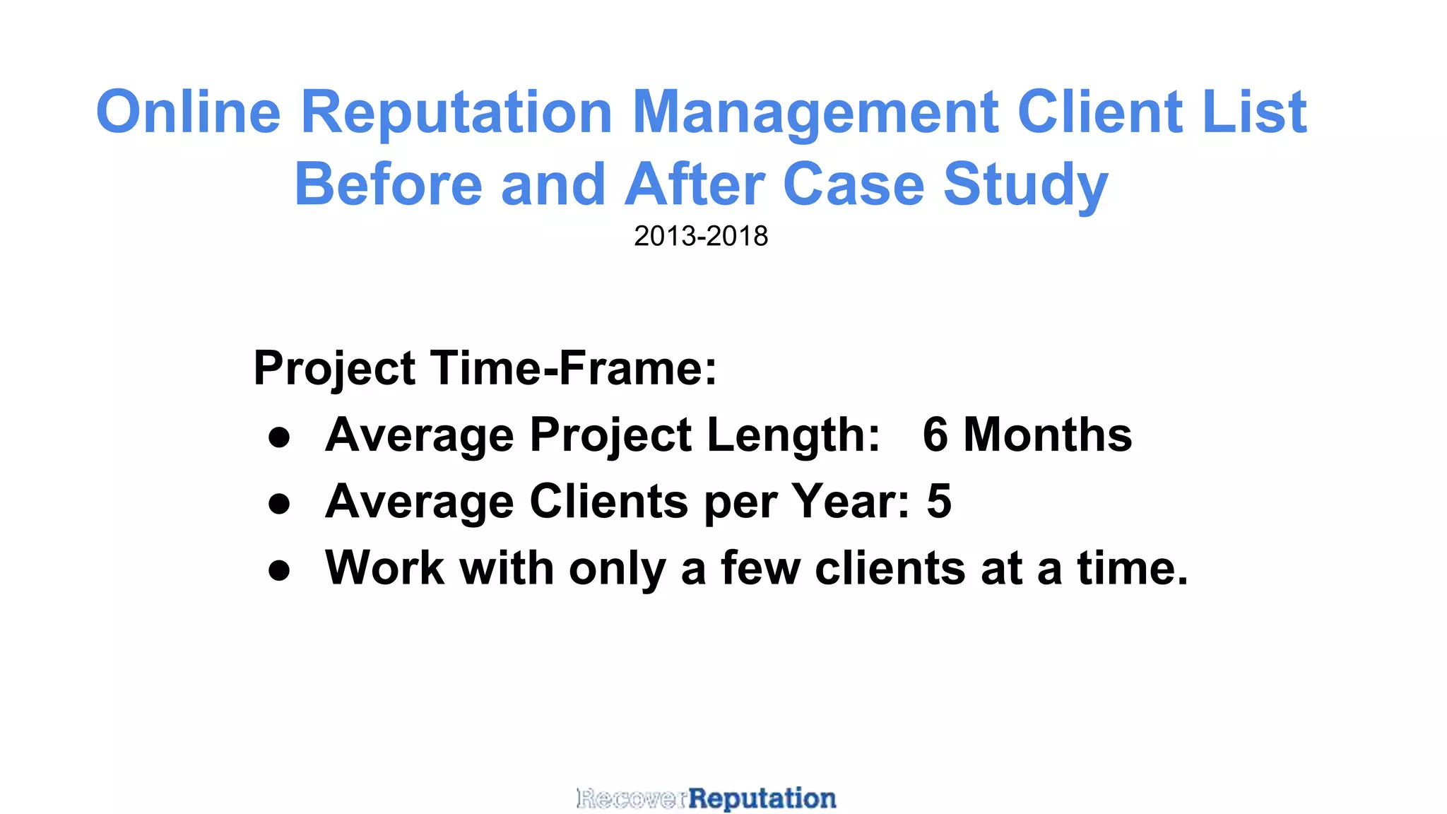 Online Reputation Management Case Studies: Before and After Screenshots ...