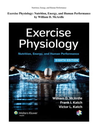 ONLINE SHOOP Exercise Physiology: Nutrition, Energy, and Human ...