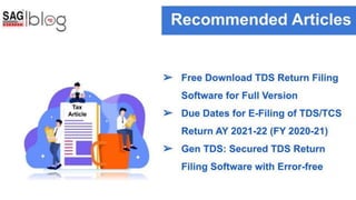 Easy Guide of TDS Return Filing by Gen TDS Software | PPT