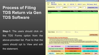 Easy Guide of TDS Return Filing by Gen TDS Software | PPT