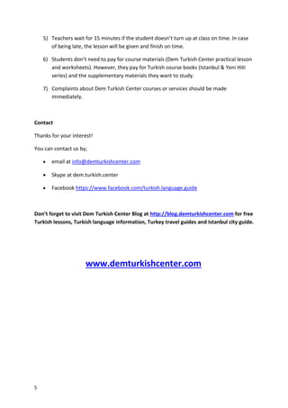 Online Turkish Language Lessons Classes Courses | PDF