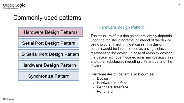 Online TechTalk "Patterns in Embedded SW Design" | PPT