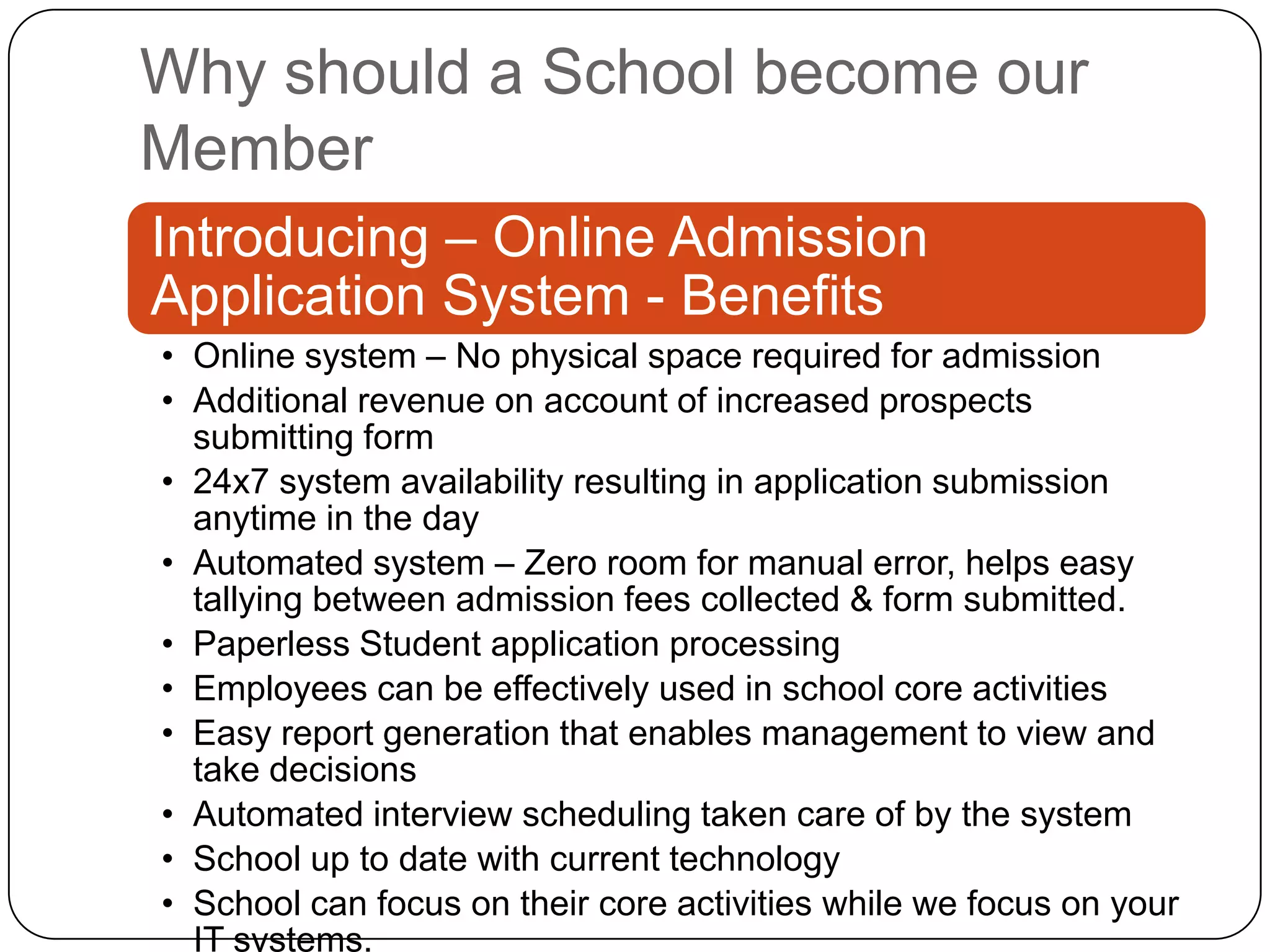 Online admission system overview 1.0 (1) | PPTX