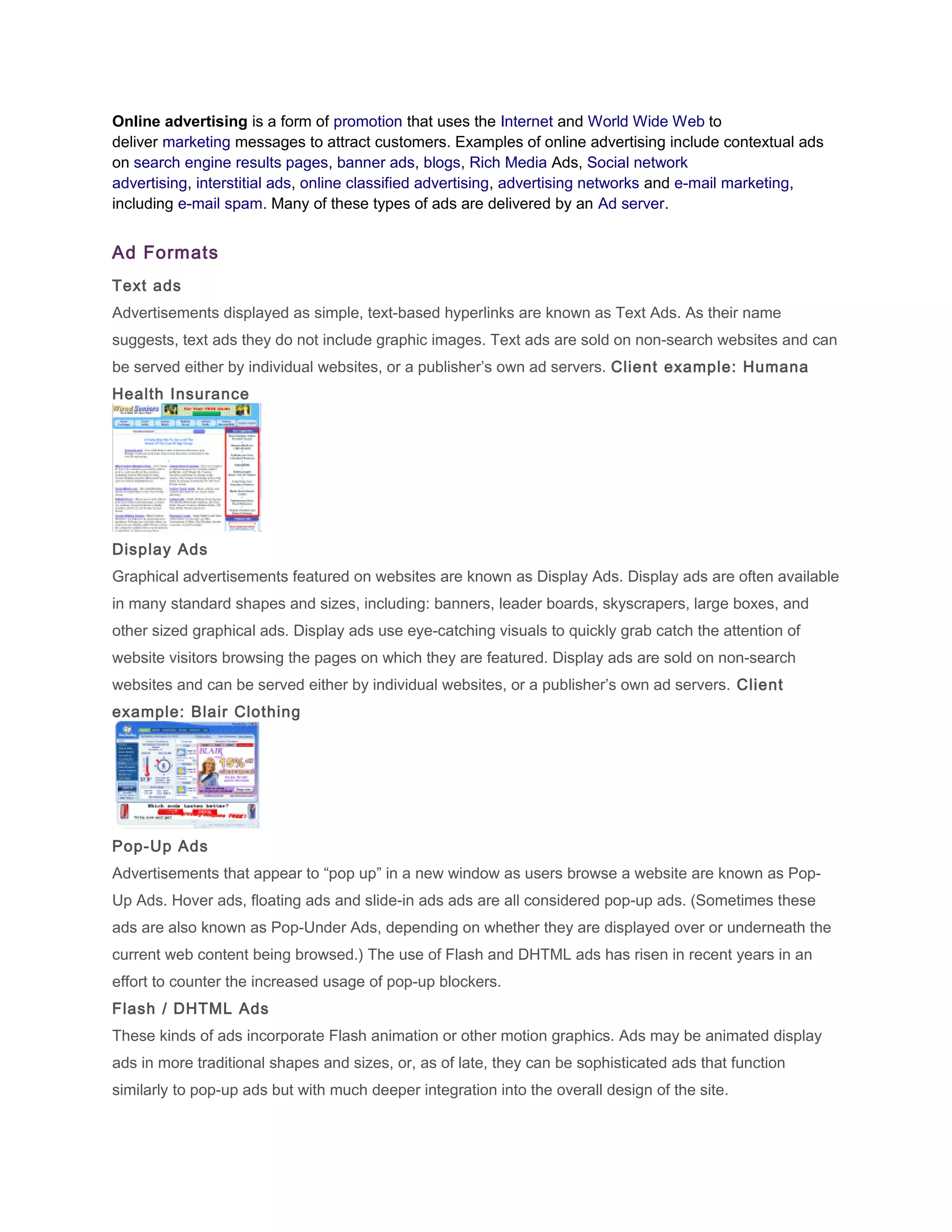 Online advertising | DOC