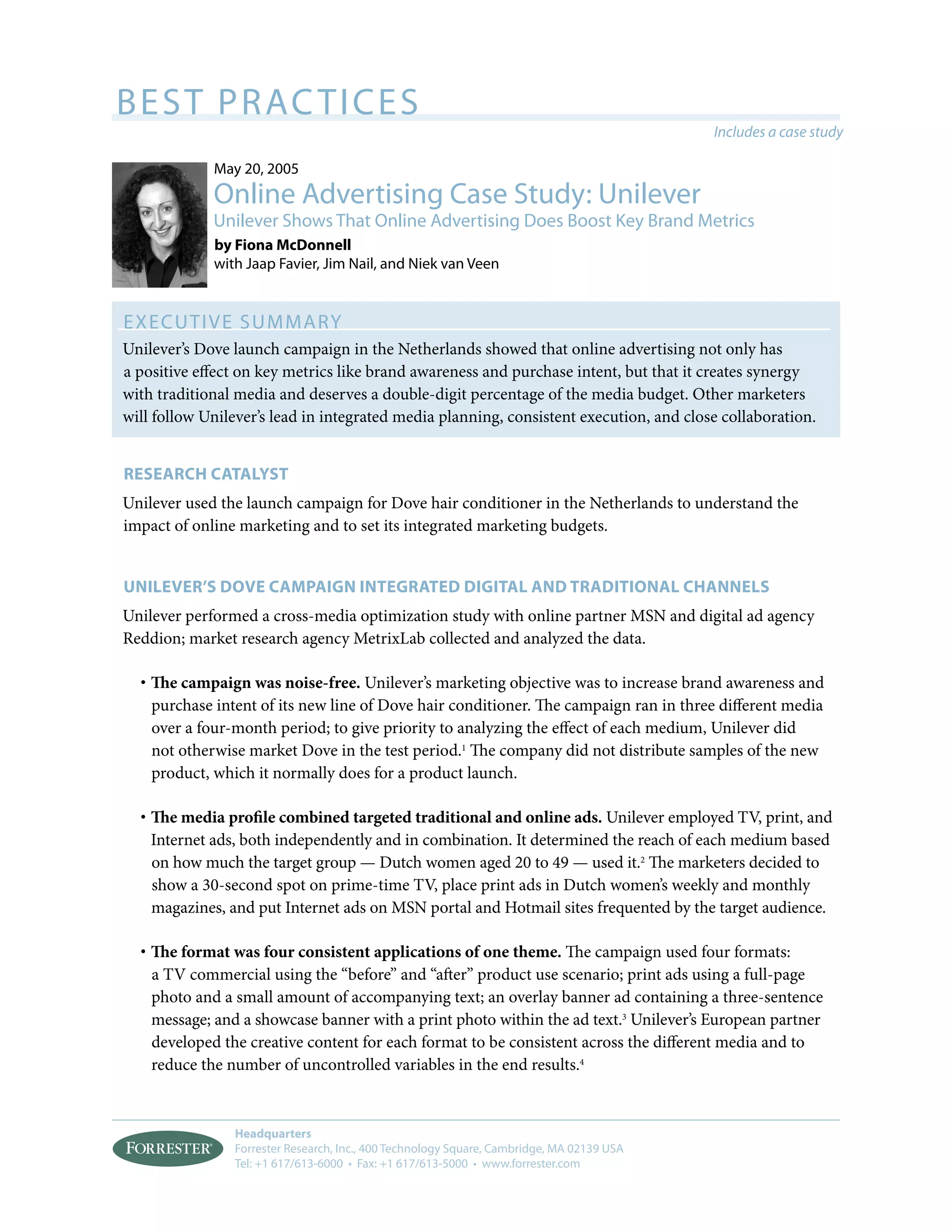 Online advertising case study unilever | PDF