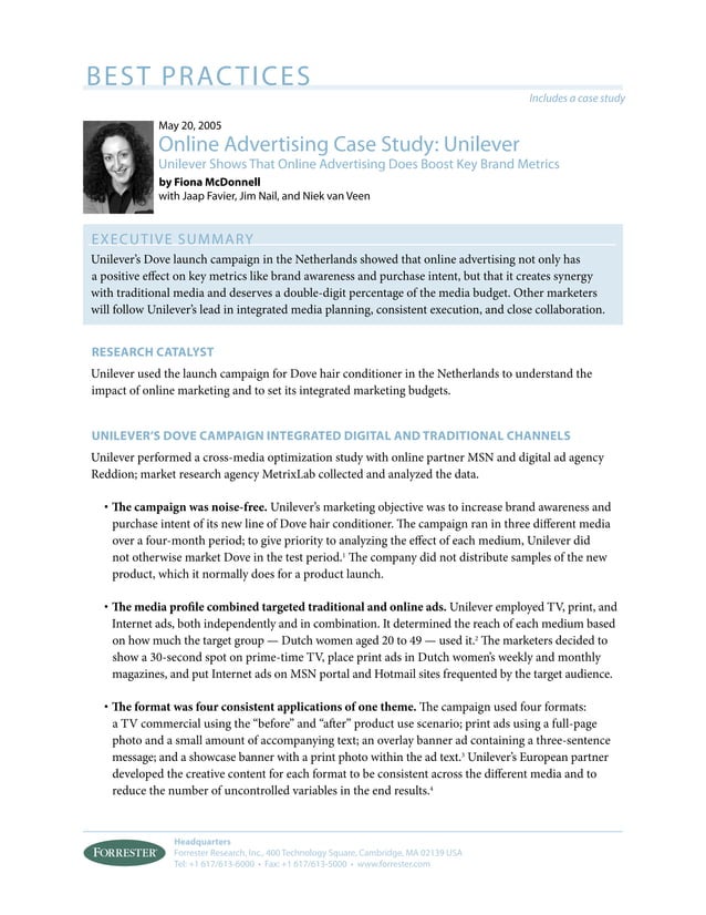 Online advertising case study unilever | PDF | Marketing and ...