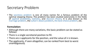 Online algorithms and their applications | PPTX