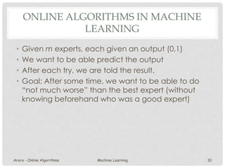 Online algorithms in Machine Learning | PPT