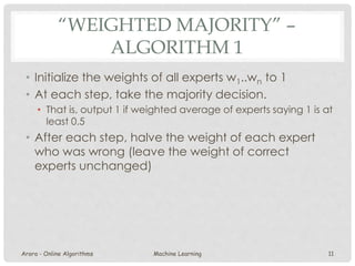 Online algorithms in Machine Learning | PPT