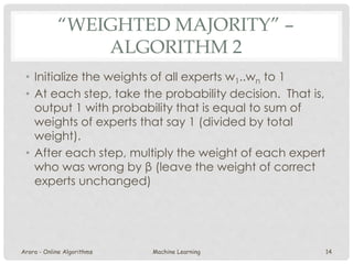 Online algorithms in Machine Learning | PPT