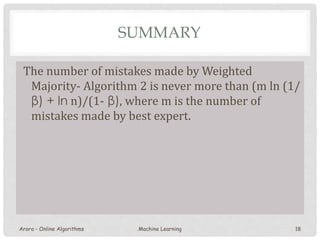 Online algorithms in Machine Learning | PPT