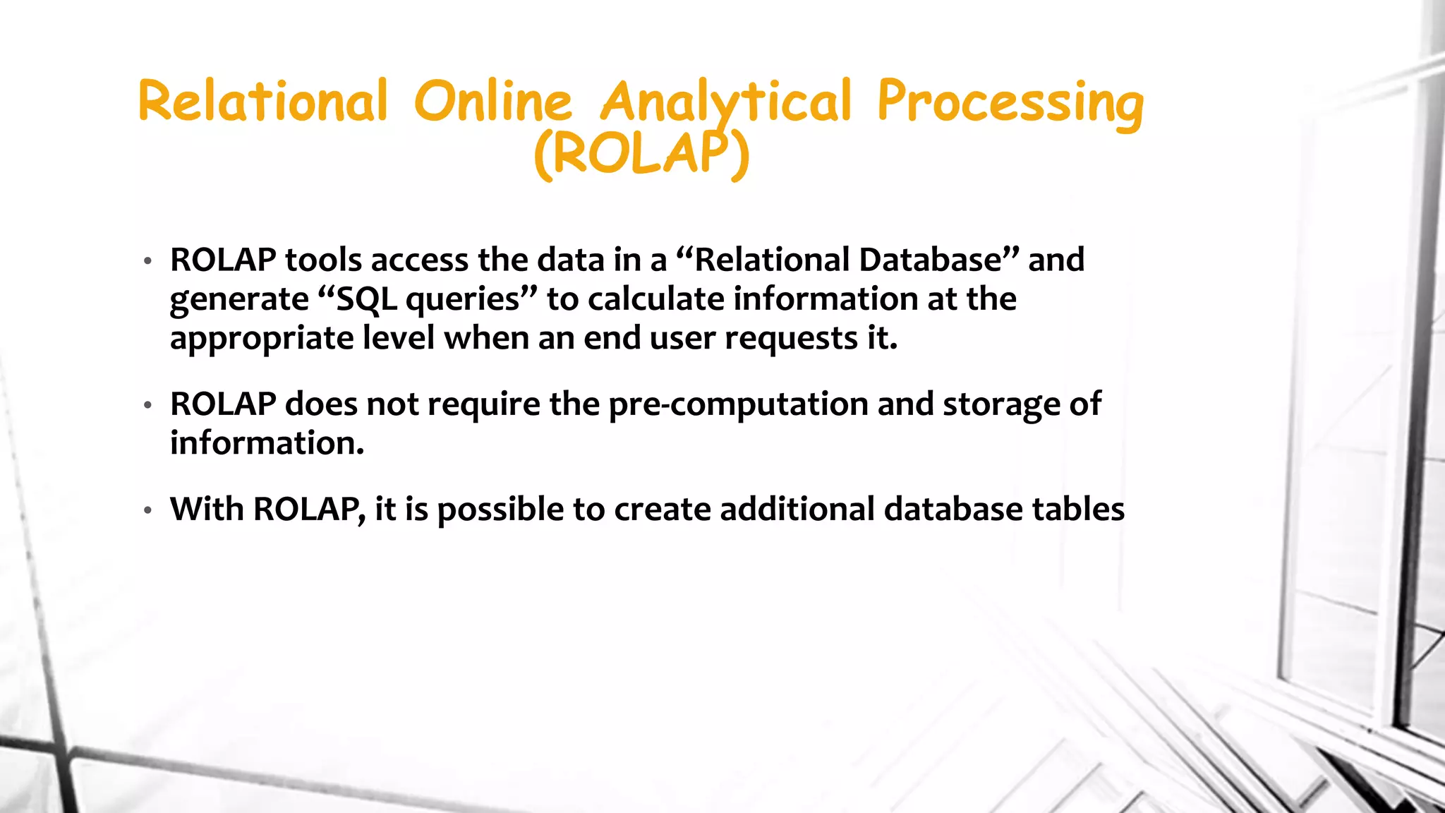Online analytical processing (olap) tools | PPTX
