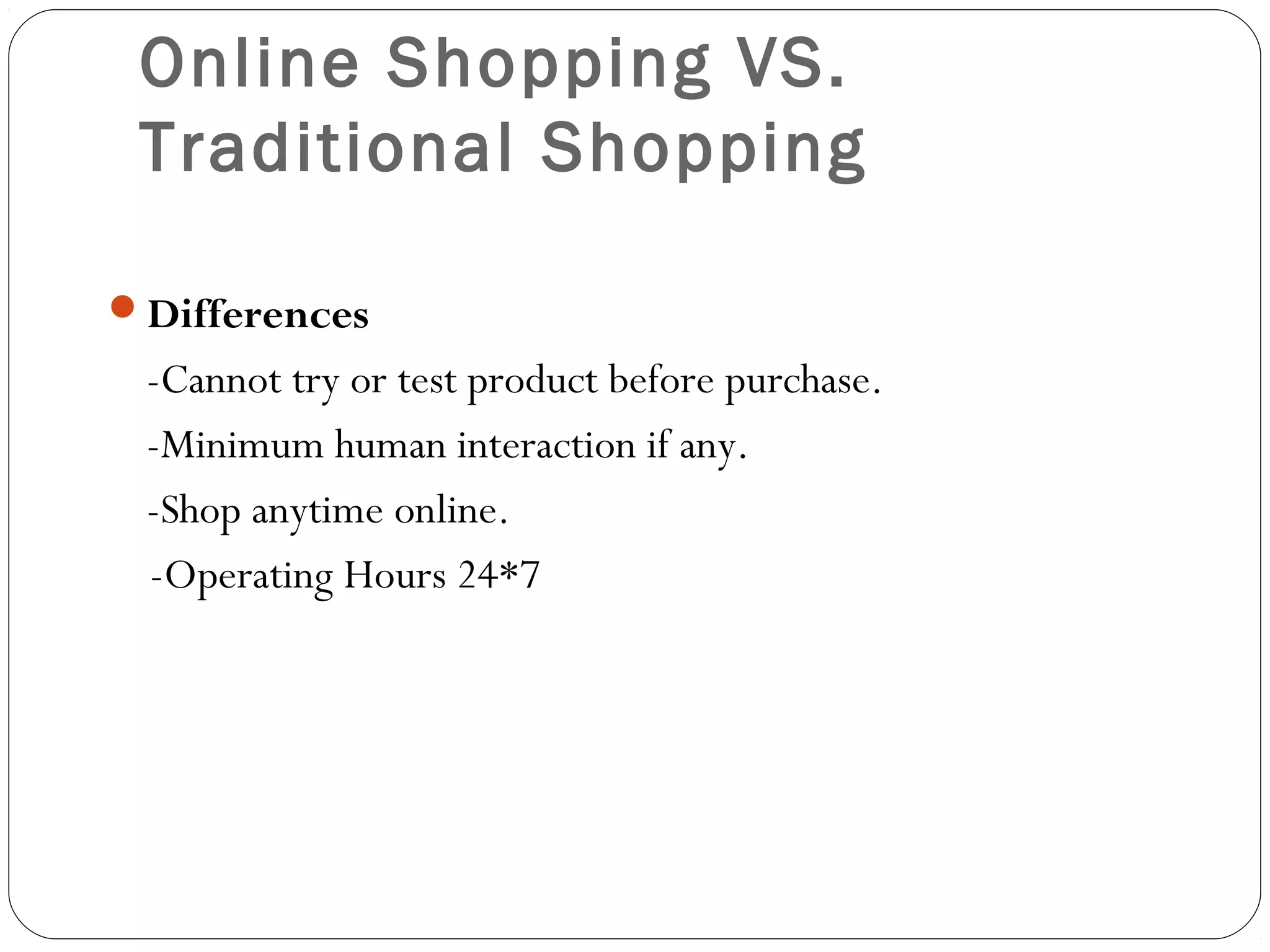 Online and offline shopping | PPT