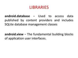 Android os versions and architecture | PPTX