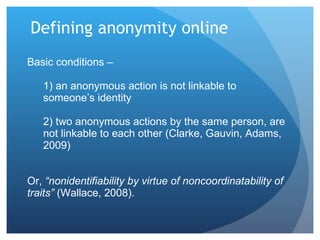 Online anonymity | PPT