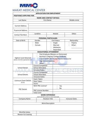 Online application form | PDF