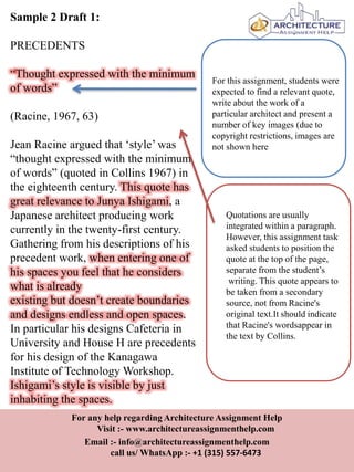 Online Architecture Assignment Help | PDF