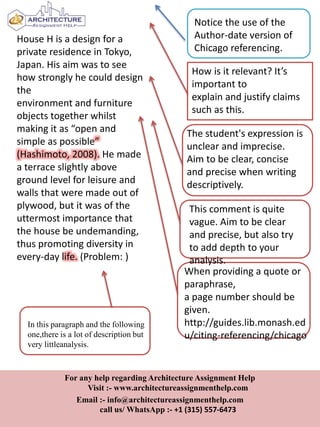 Online Architecture Assignment Help | PDF