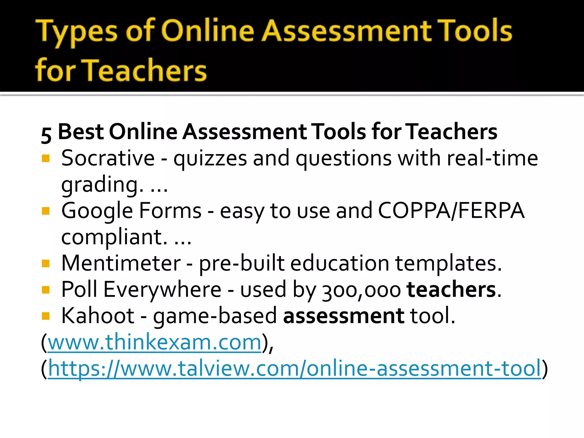 Online assessment | PPTX