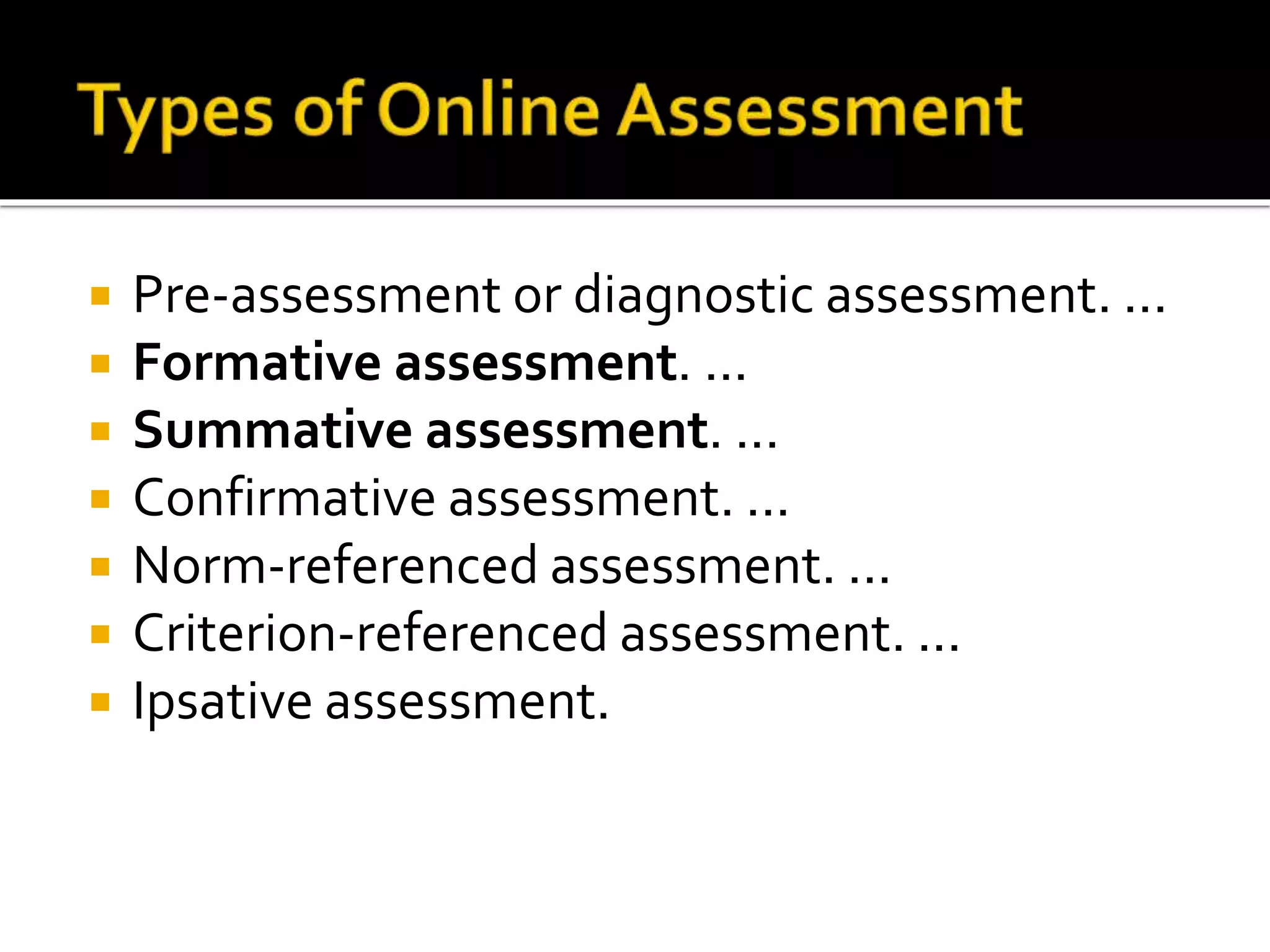 Online assessment | PPTX